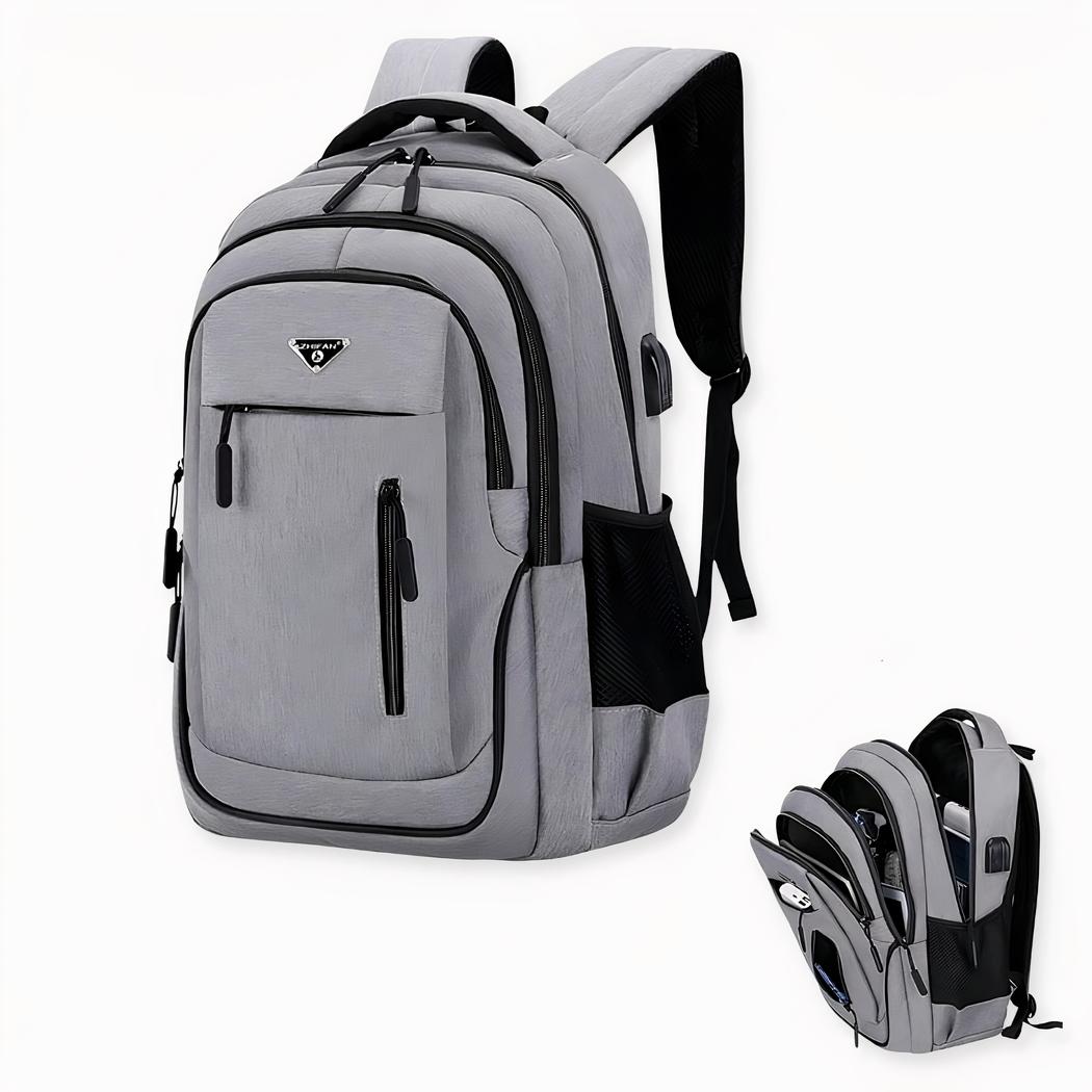Mochila ergonómica de gran capacidad gris - Mis Mochilas